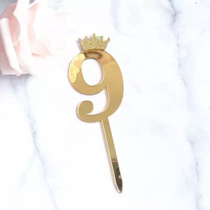 Gold Number Acrylic Toppers / 7 Inches Tall Cake Decoration / Gold ...
