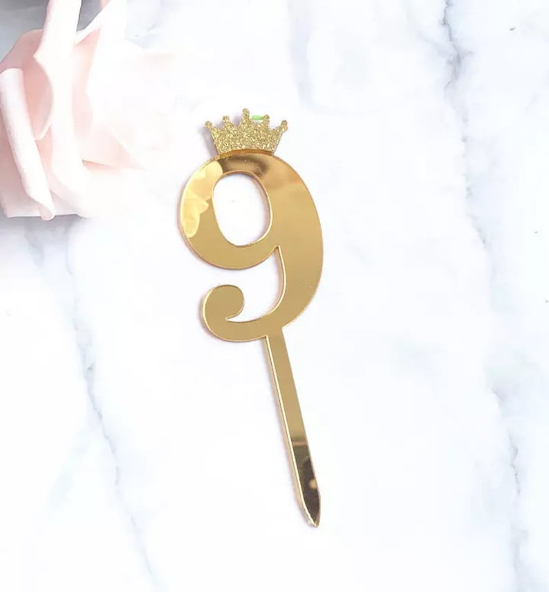 Gold Number Acrylic Toppers / 7 Inches Tall Cake Decoration / Gold ...