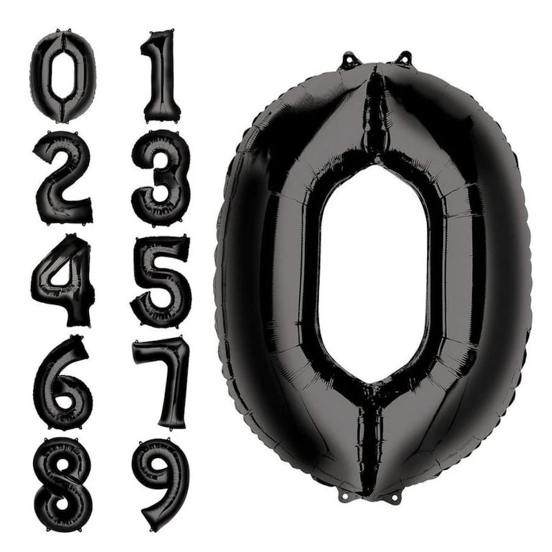 Large Black Number Balloons - Etsy