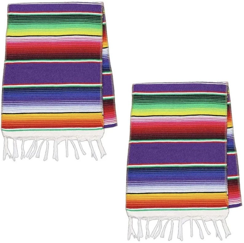 14 X 84 Inch Serape Table Runners Woven Cotton Fiesta Mexican Theme ...