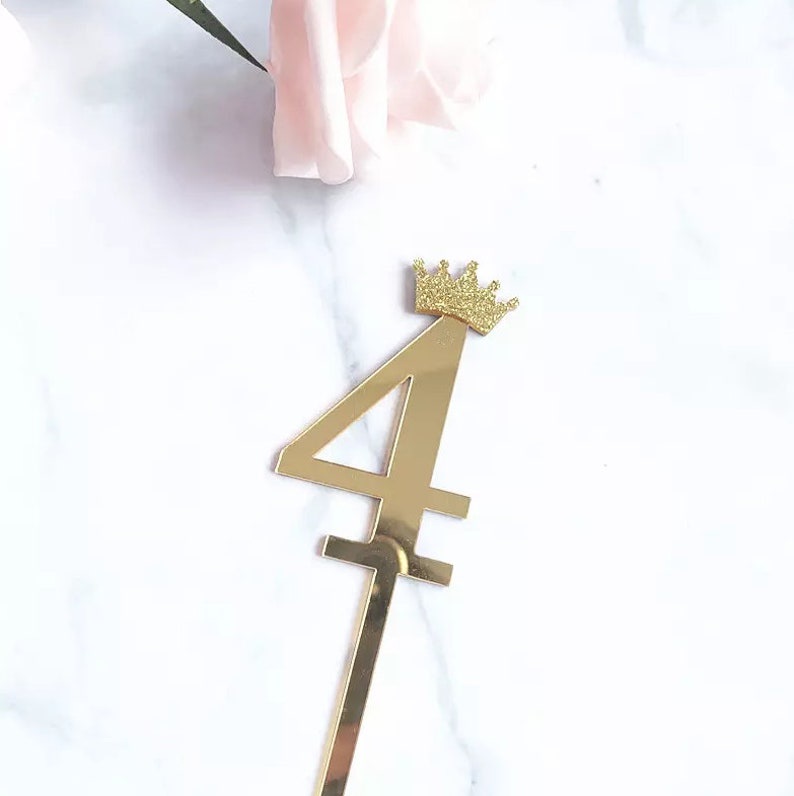 Gold Number Acrylic Toppers / 7 Inches Tall Cake Decoration / Gold ...