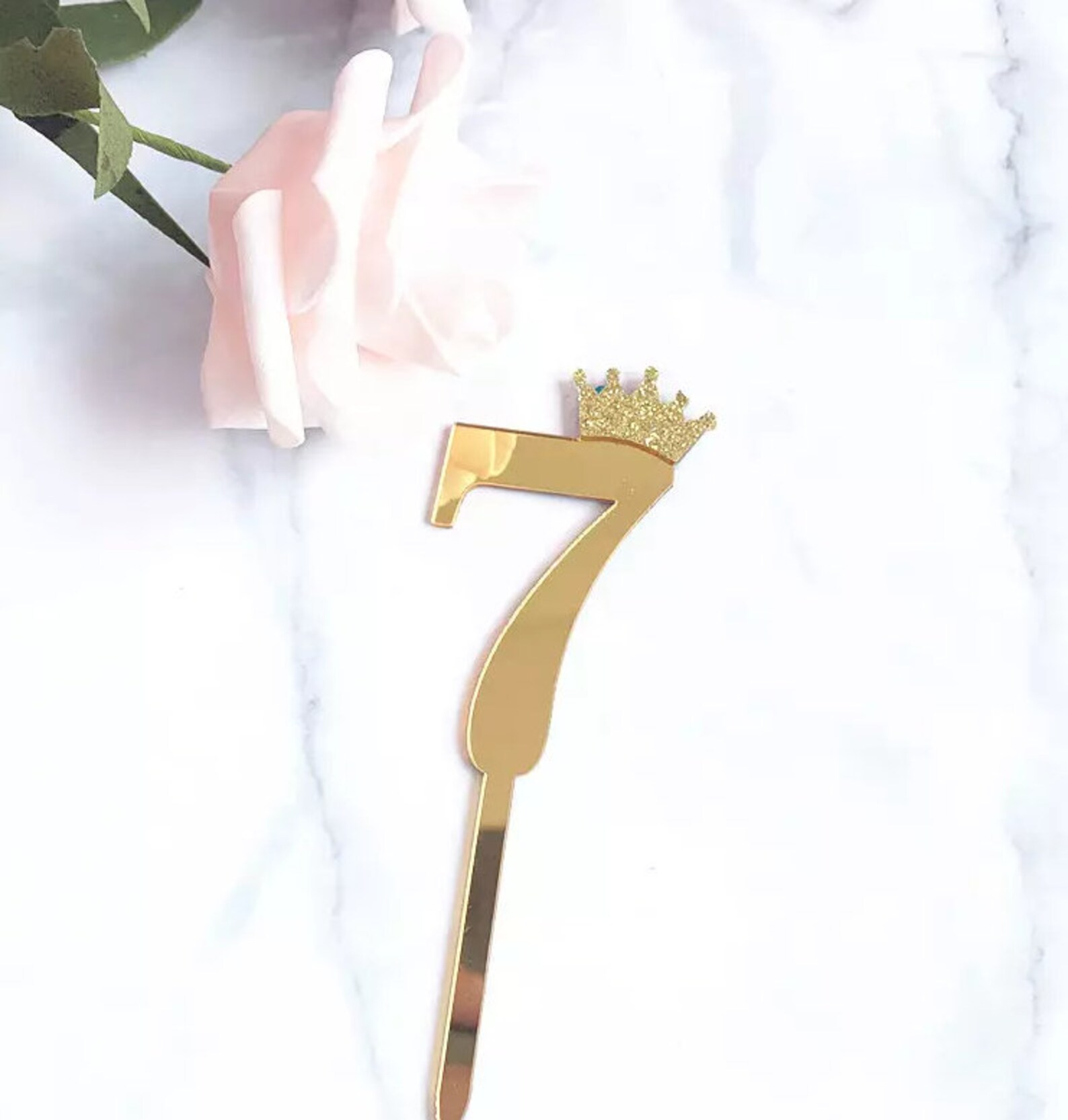 Gold Number Acrylic Toppers / 7 Inches Tall Cake Decoration / Gold ...