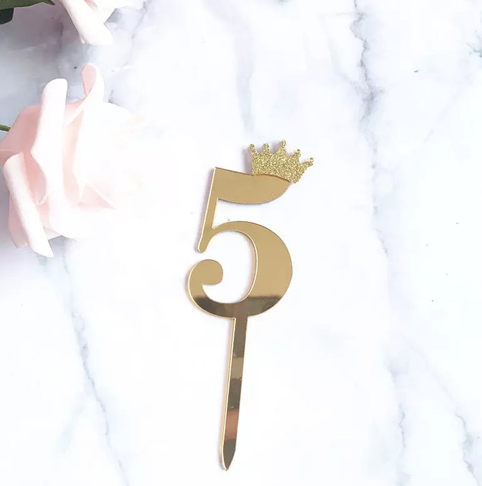Gold Number Acrylic Toppers / 7 Inches Tall Cake Decoration / Gold ...