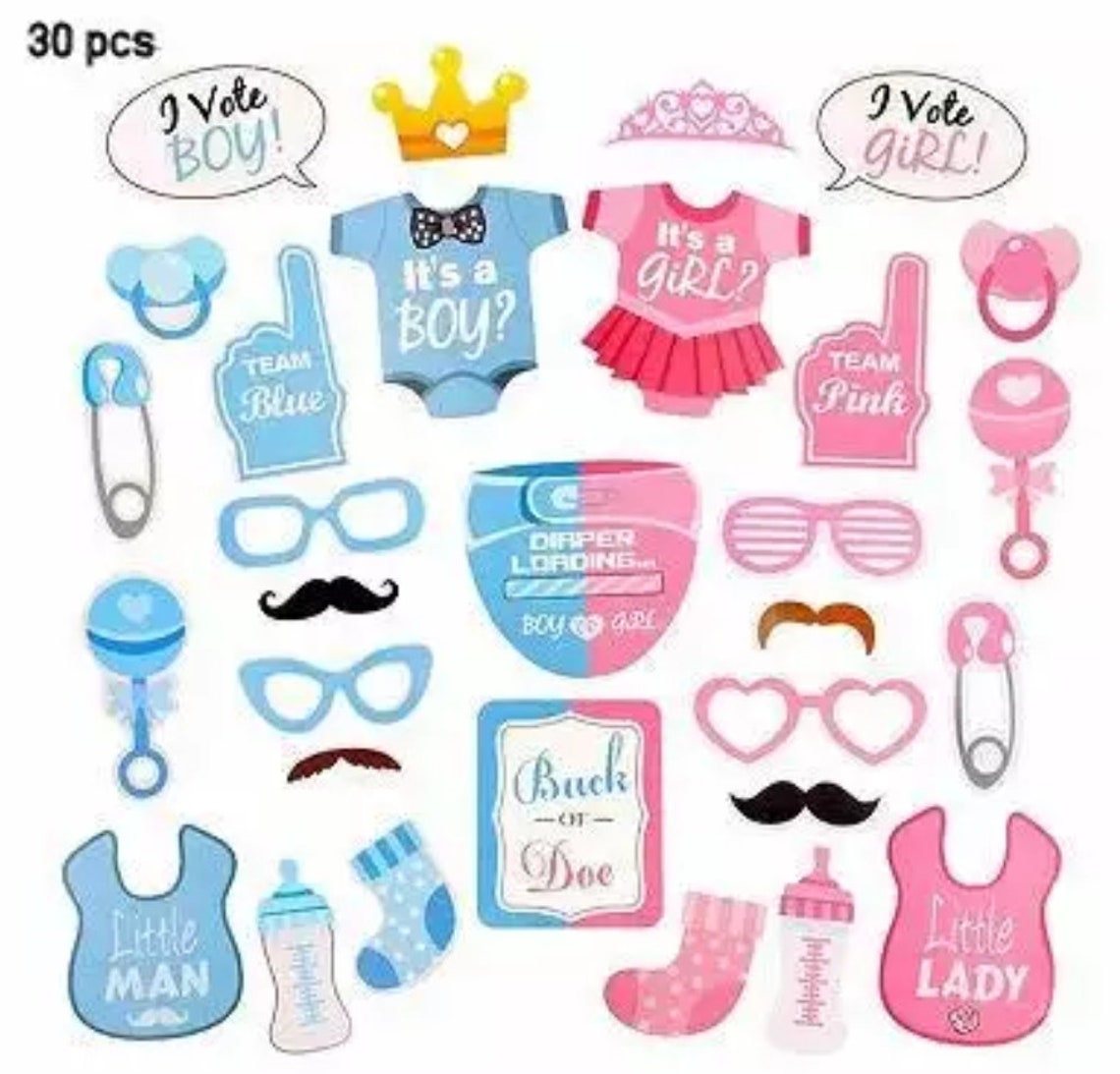 Gender Reveal Baby Shower Party Pack Bundle Boy or Girl Pink - Etsy