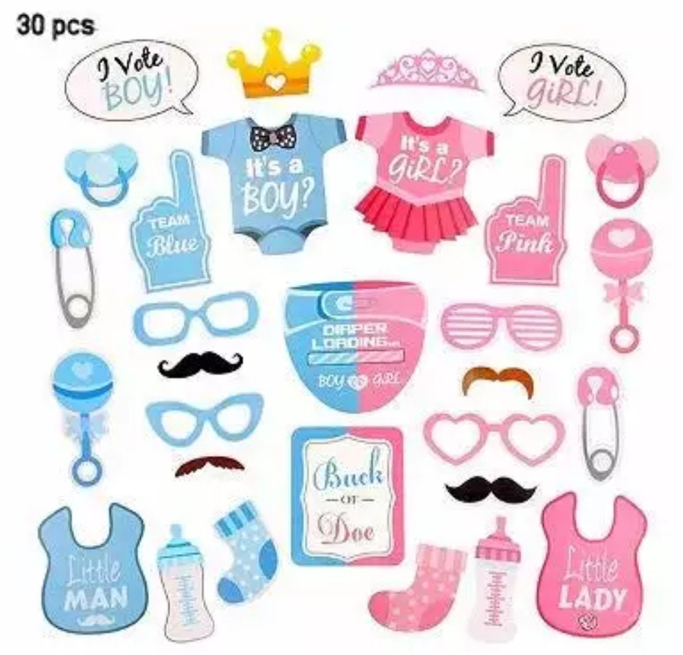 Gender Reveal Baby Shower Party Pack Bundle Boy or Girl Pink - Etsy