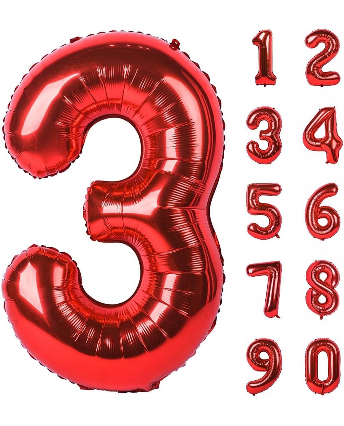 40 Inch RED Giant Number Mylar Foil Balloon for Birthday - Etsy