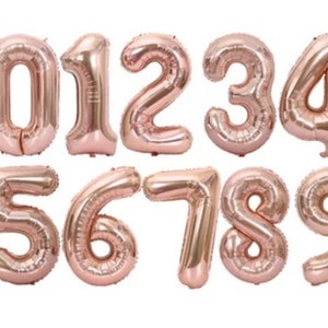 40 Inch ROSE GOLD Number Mylar Foil Balloon for Birthday | Etsy