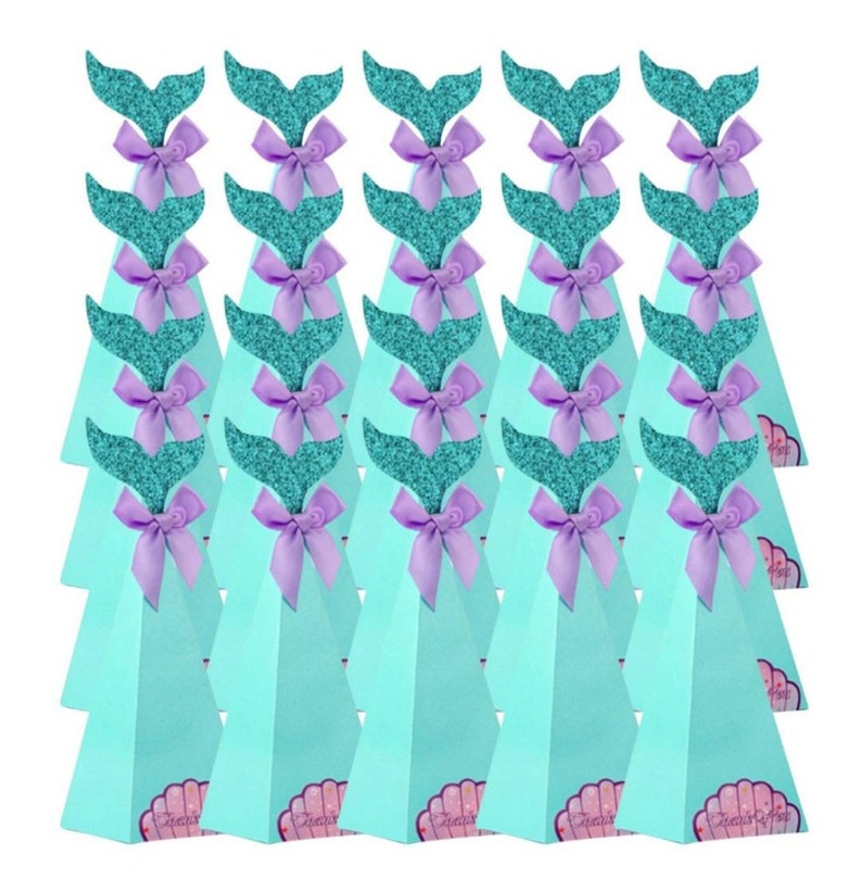 Set of 24 Mermaid Tail Party Favor Boxes With Thank You - Etsy