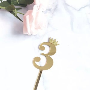 Gold Number Acrylic Toppers / 7 Inches Tall Cake Decoration / Gold ...