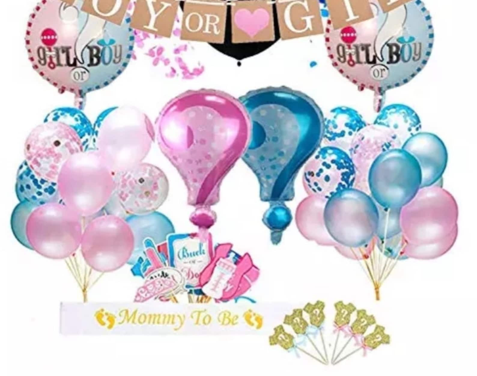 Gender Reveal Party Kit – Boy or Girl Baby Shower Decorations, Pink and ...