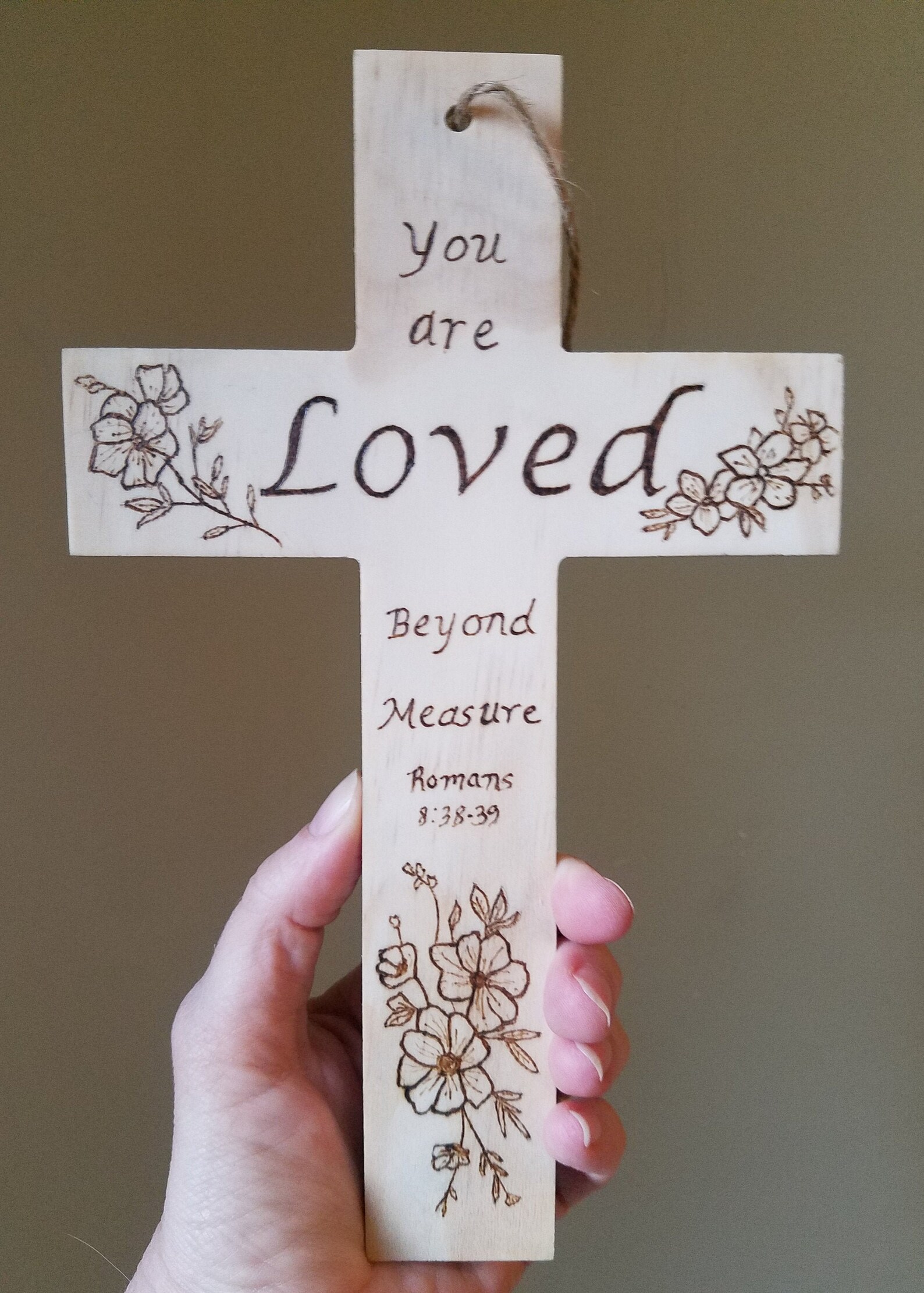 Religious Gift, Pyrography Cross, Mother's Day, Bible Verse Cross ...