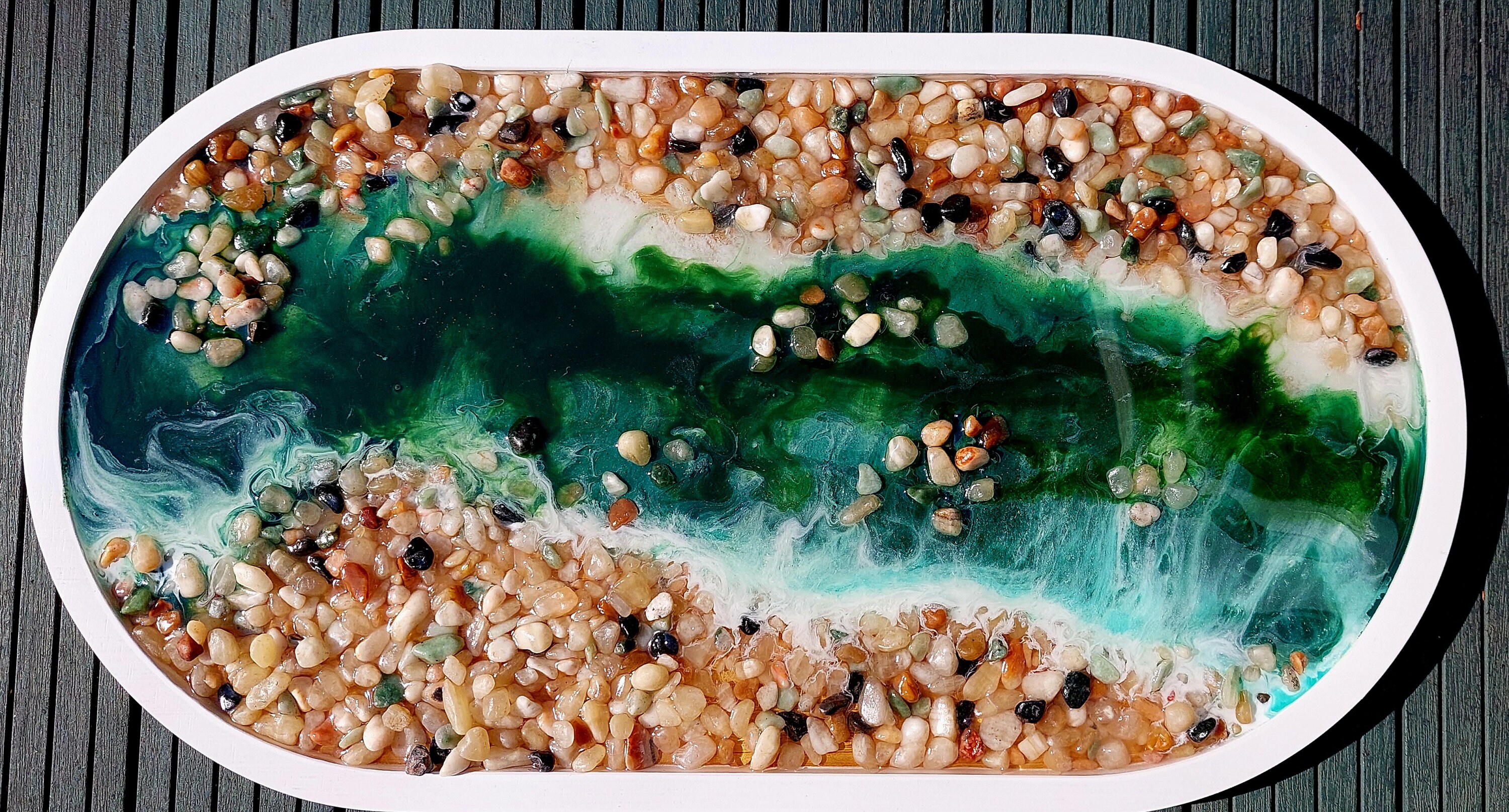 Handmade Epoxy Resin Ocean Theme Decorative Tray Beach Decor Wall Art ...