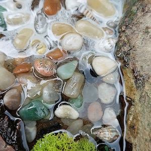 Handmade Epoxy Resin Botanical Theme Wall Art | Real Tree Bark | Unique ...