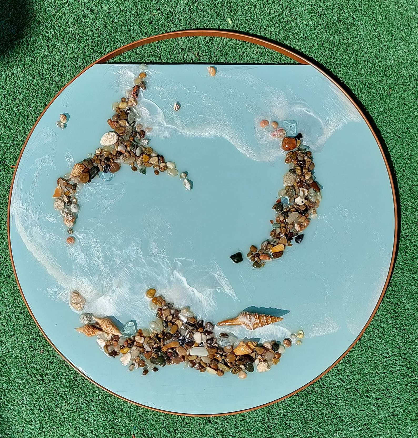Handmade Epoxy Resin Ocean Wall Art: Beach Decor With Seashells - Etsy