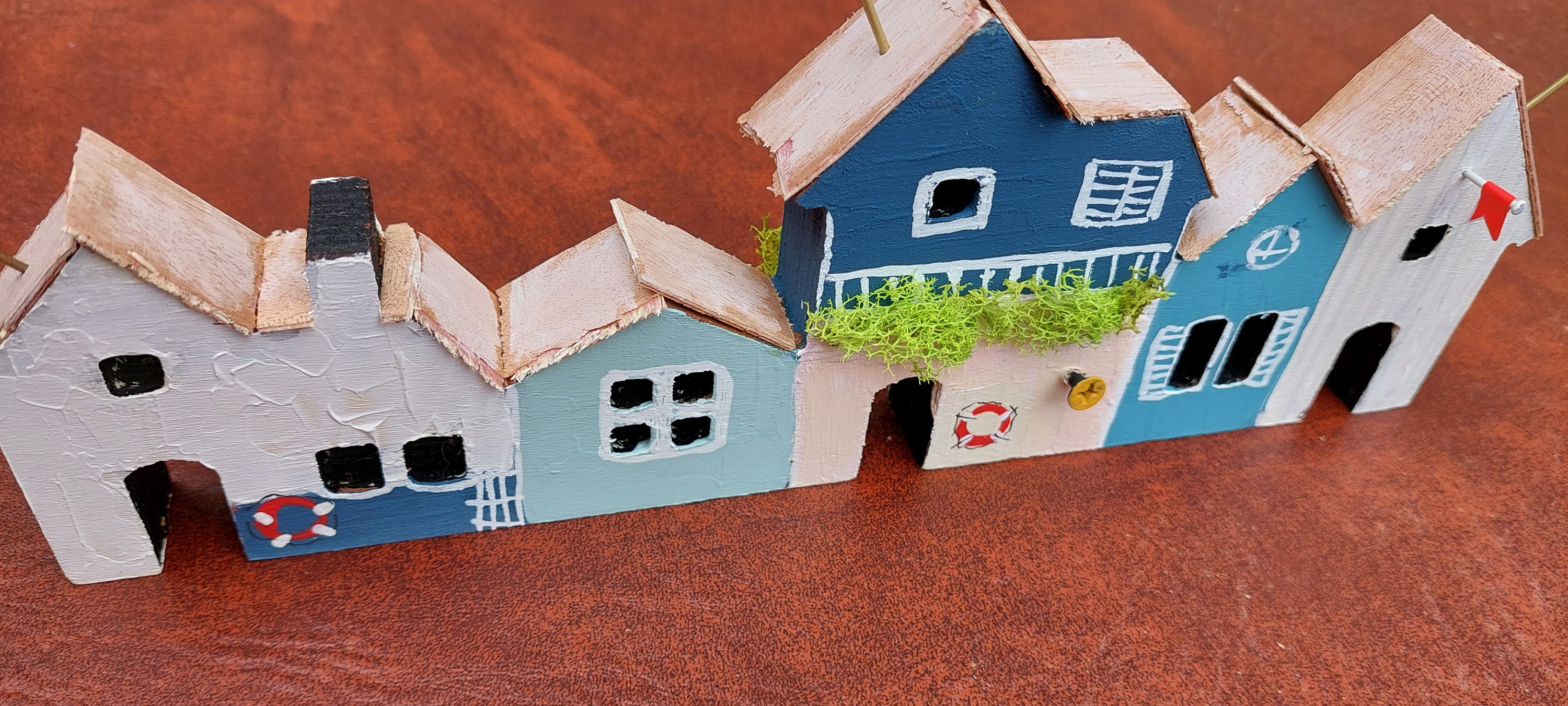 Small Wooden Village, Miniature Wooden Houses, Driftwood Houses, Mini ...