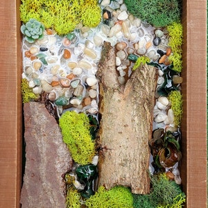 Handmade Epoxy Resin Botanical Theme Wall Art | Real Tree Bark | Unique ...