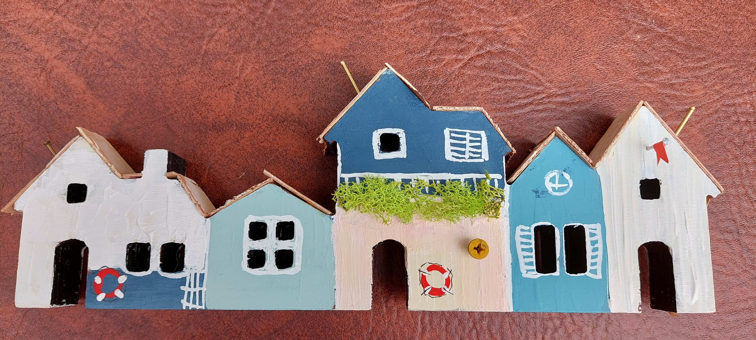 Small Wooden Village, Miniature Wooden Houses, Driftwood Houses, Mini ...