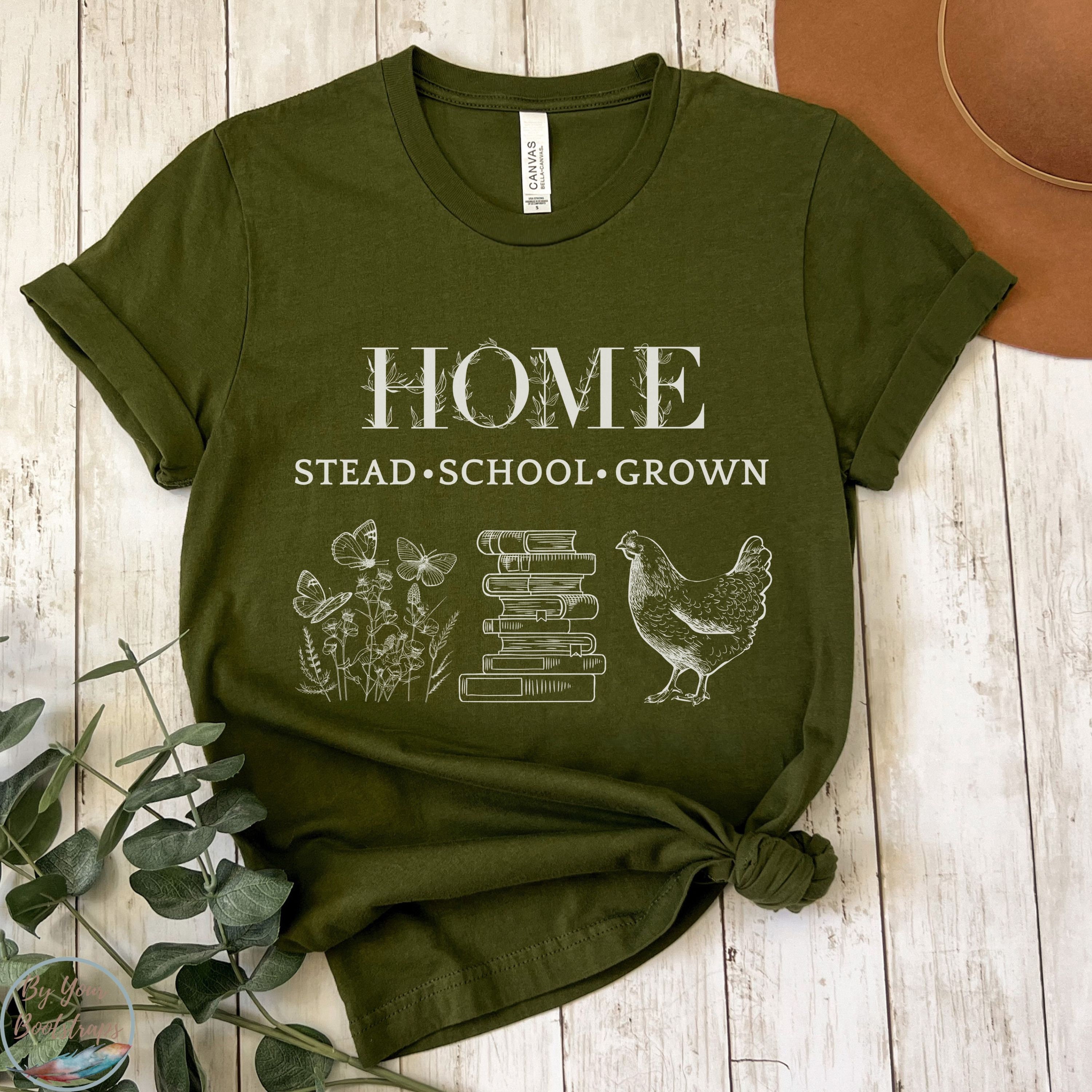 Homestead Floral Tshirt, Vintage Garden Shirt, Homeschool Wildflowers ...