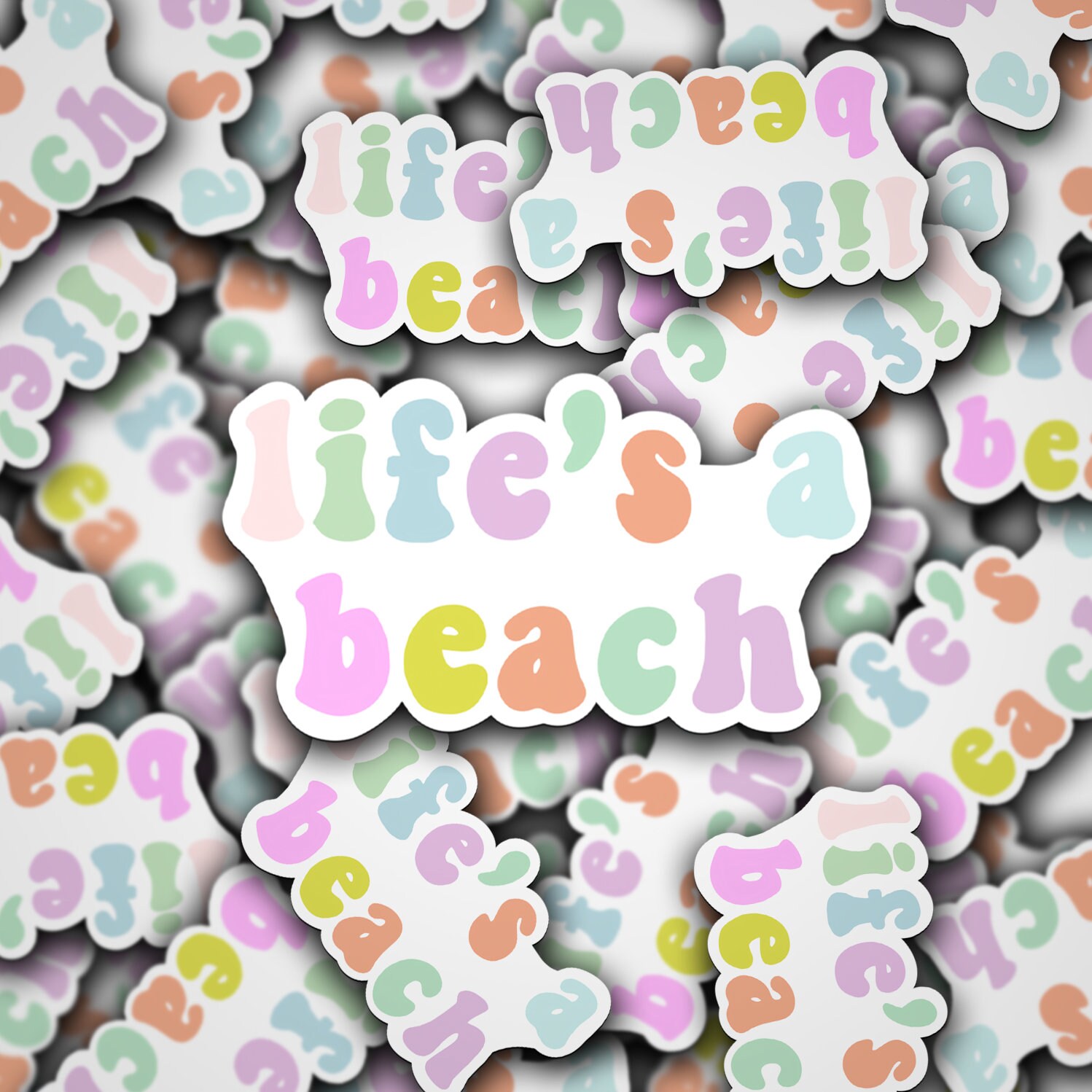 Life's A Beach Sticker, Rainbow Sticker, VSCO Sticker, Hydroflask ...