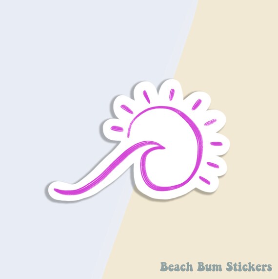 Pink Wave Sticker Large Sticker Geometric Sticker Vinyl | Etsy