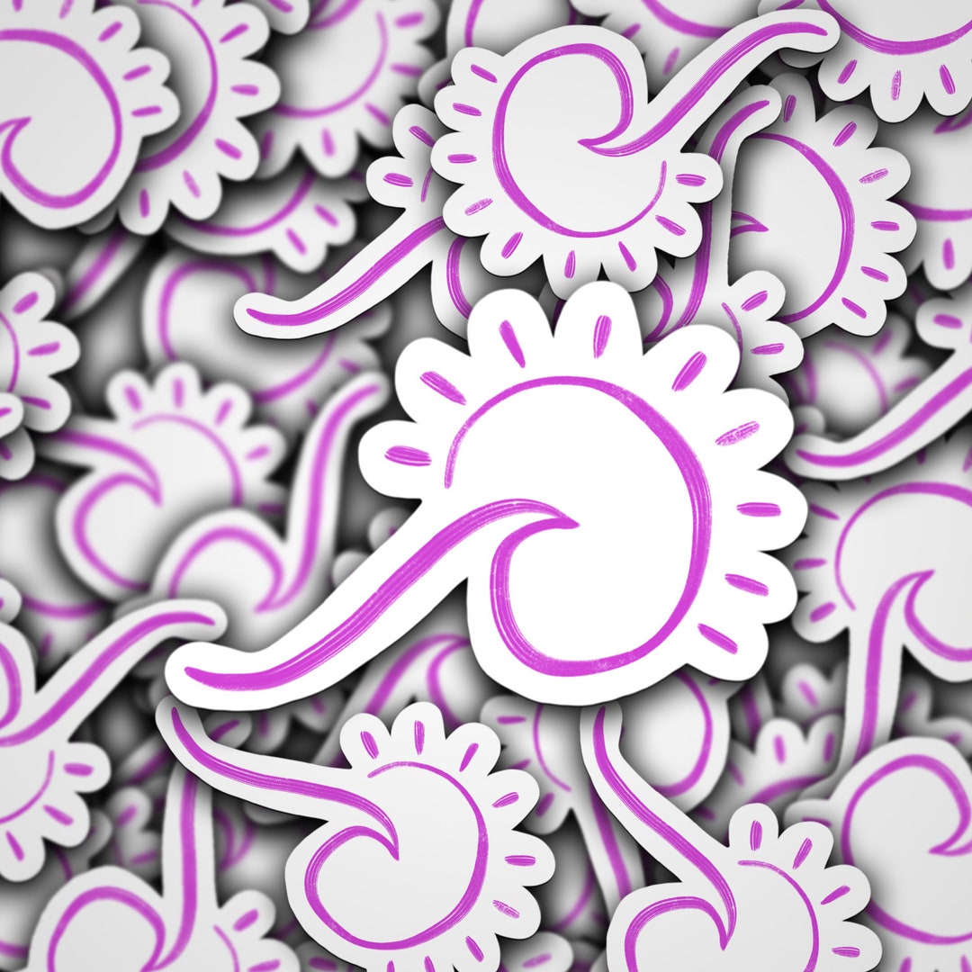 Pink Wave Sticker, Large Sticker, Geometric, Sticker, Vinyl Sticker ...
