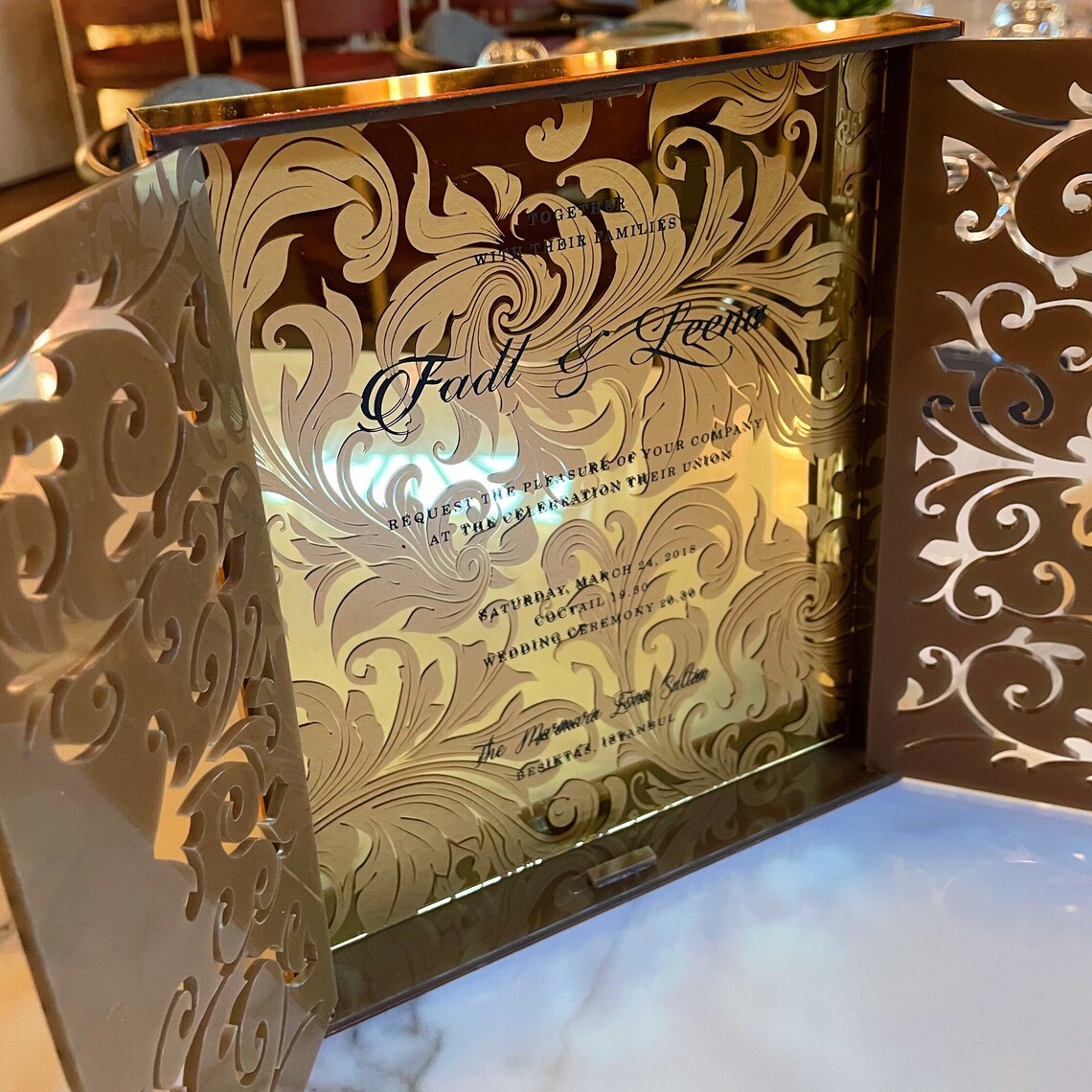 Luxury Acrylic Wedding Invitation Box Elegant Invitation 3D - Etsy Canada