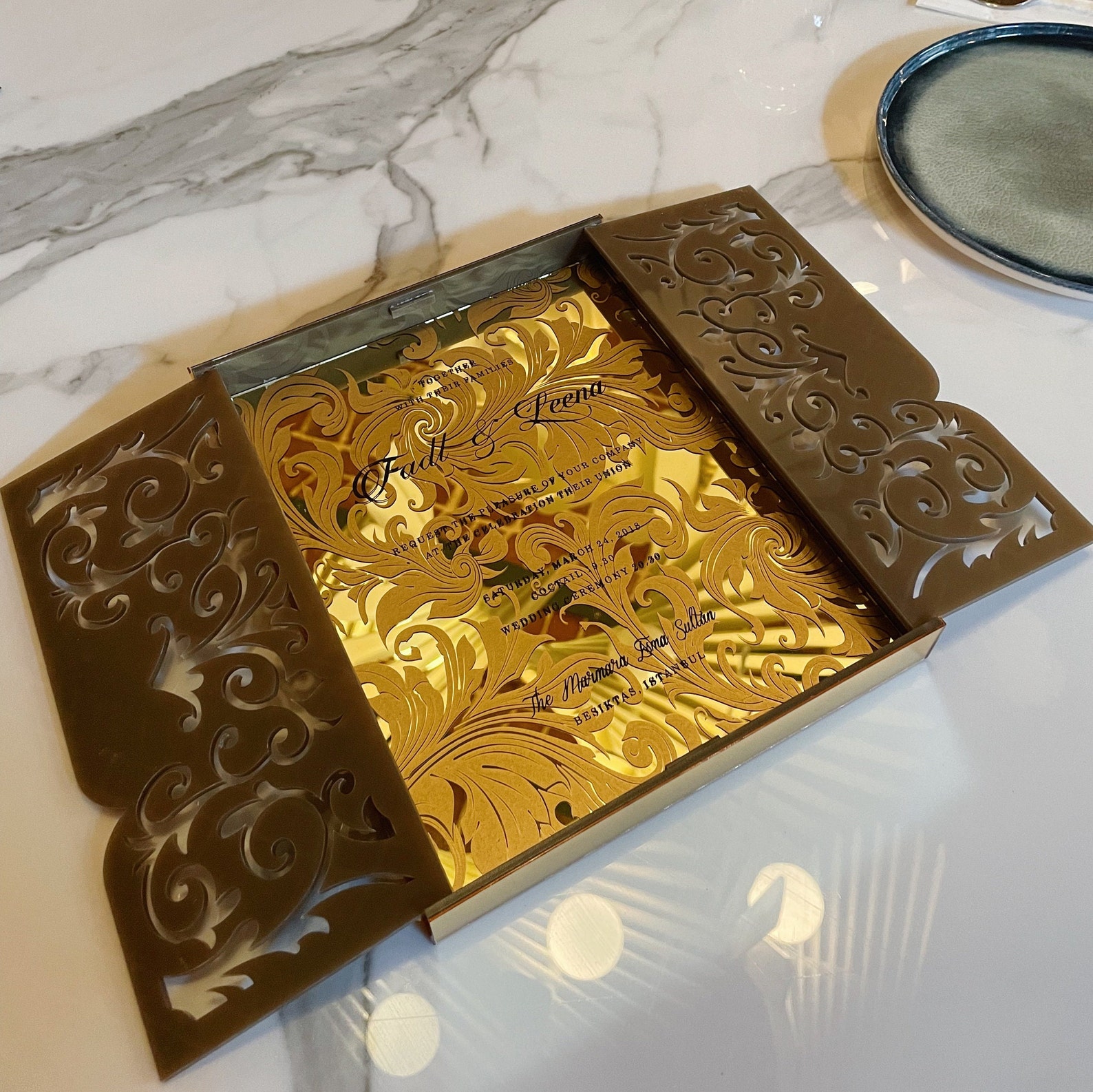 Luxury Acrylic Wedding Invitation Box Elegant Invitation 3D - Etsy Canada