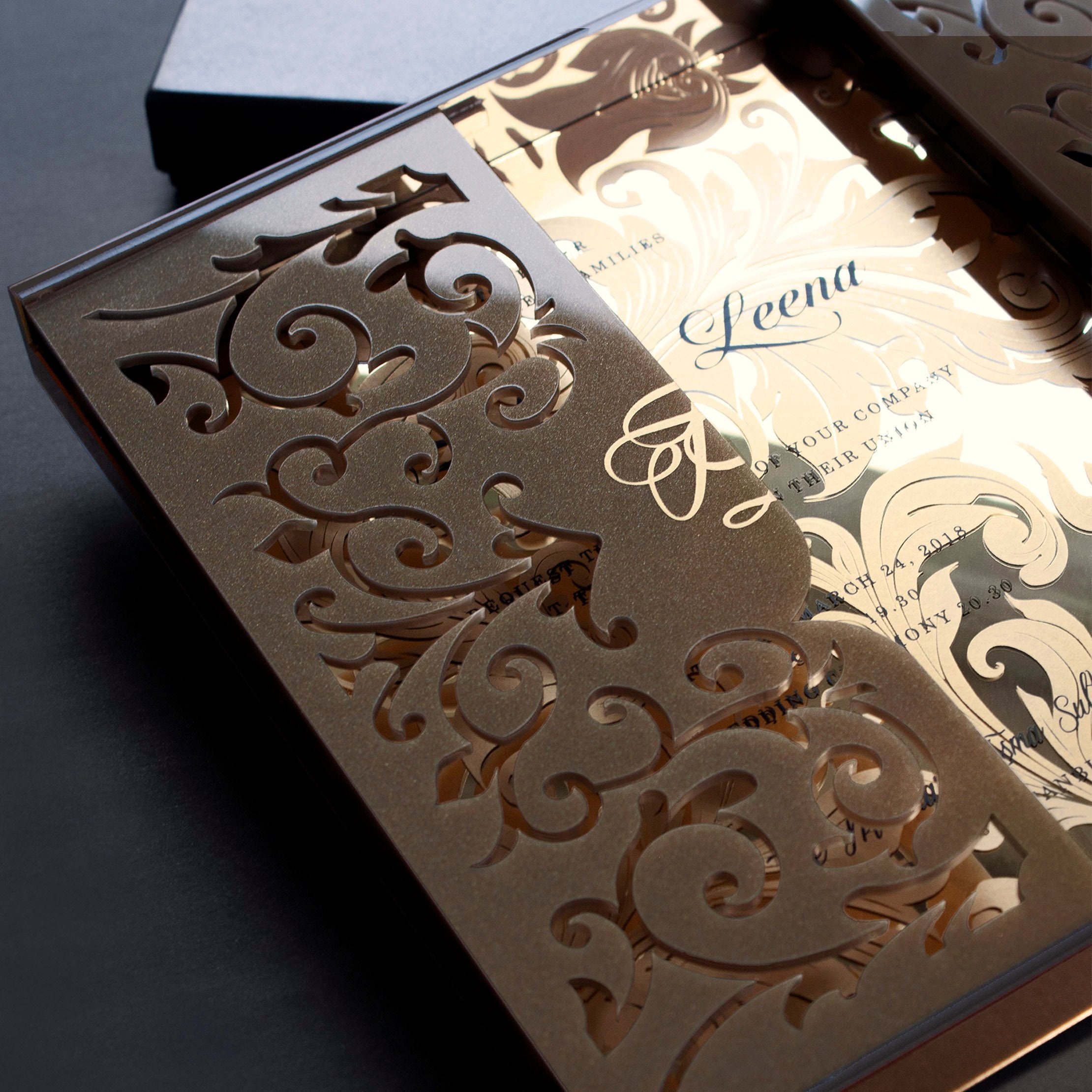 Luxury Acrylic Wedding Invitation Box Elegant Invitation 3D - Etsy Canada