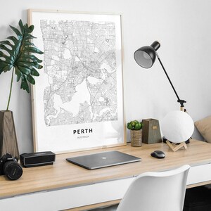 Perth Map, Perth Print, Perth Poster, Perth Australia, Perth Art, Perth ...