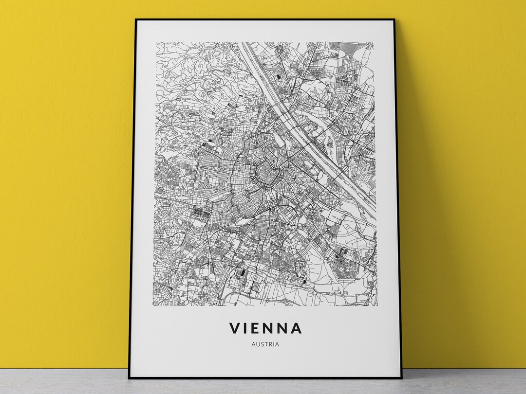 Vienna Map, Austria, Vienna Map Poster, Vienna Print, Vienna Wall Art ...