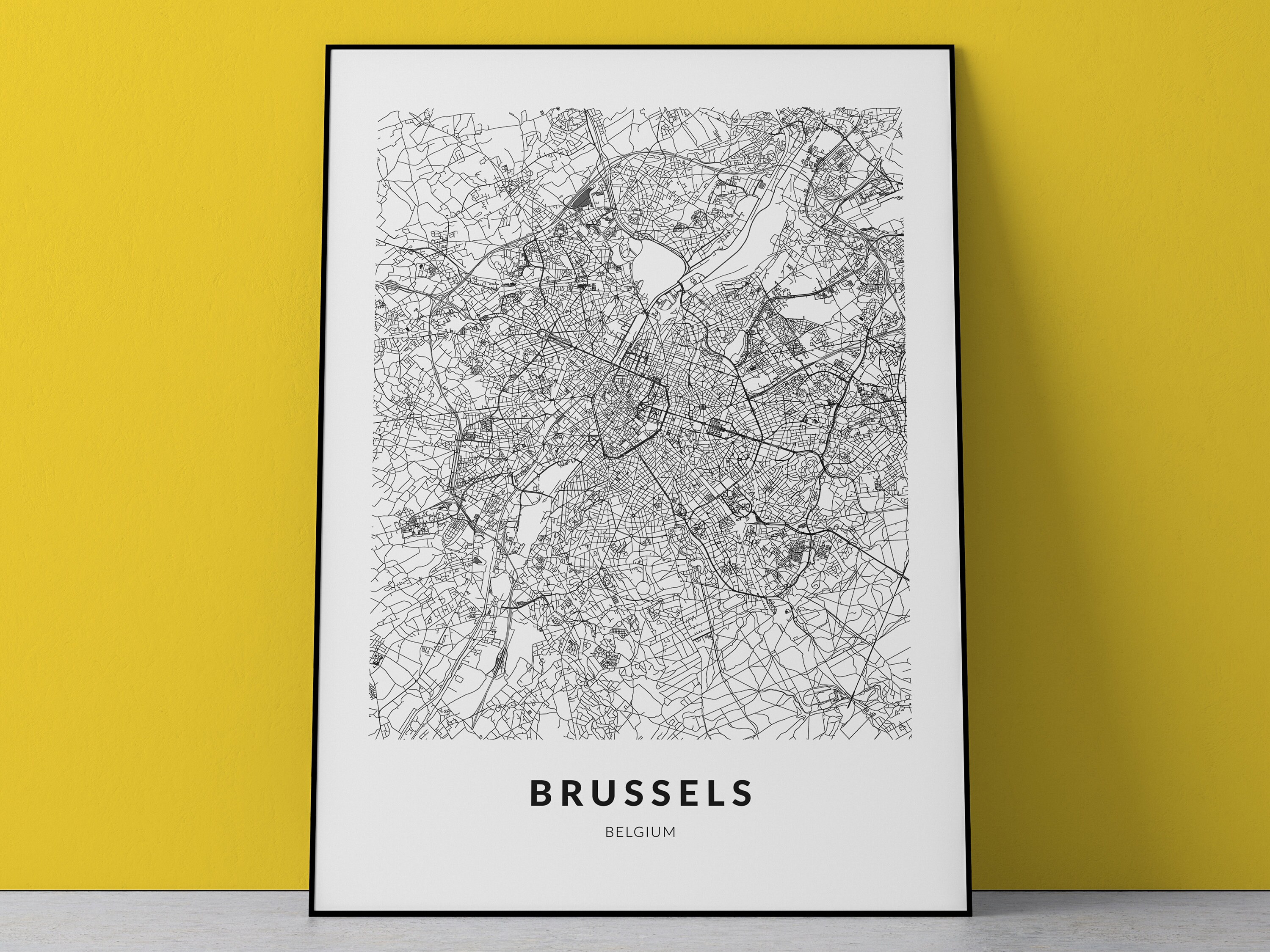 Brussels Map, Belgium Map, Brussels, Brussels Print, Brussels Art ...
