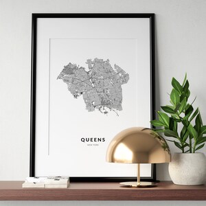 Queens, New York, Queens Map, Queens Wall Art, Queens Art, Queens ...