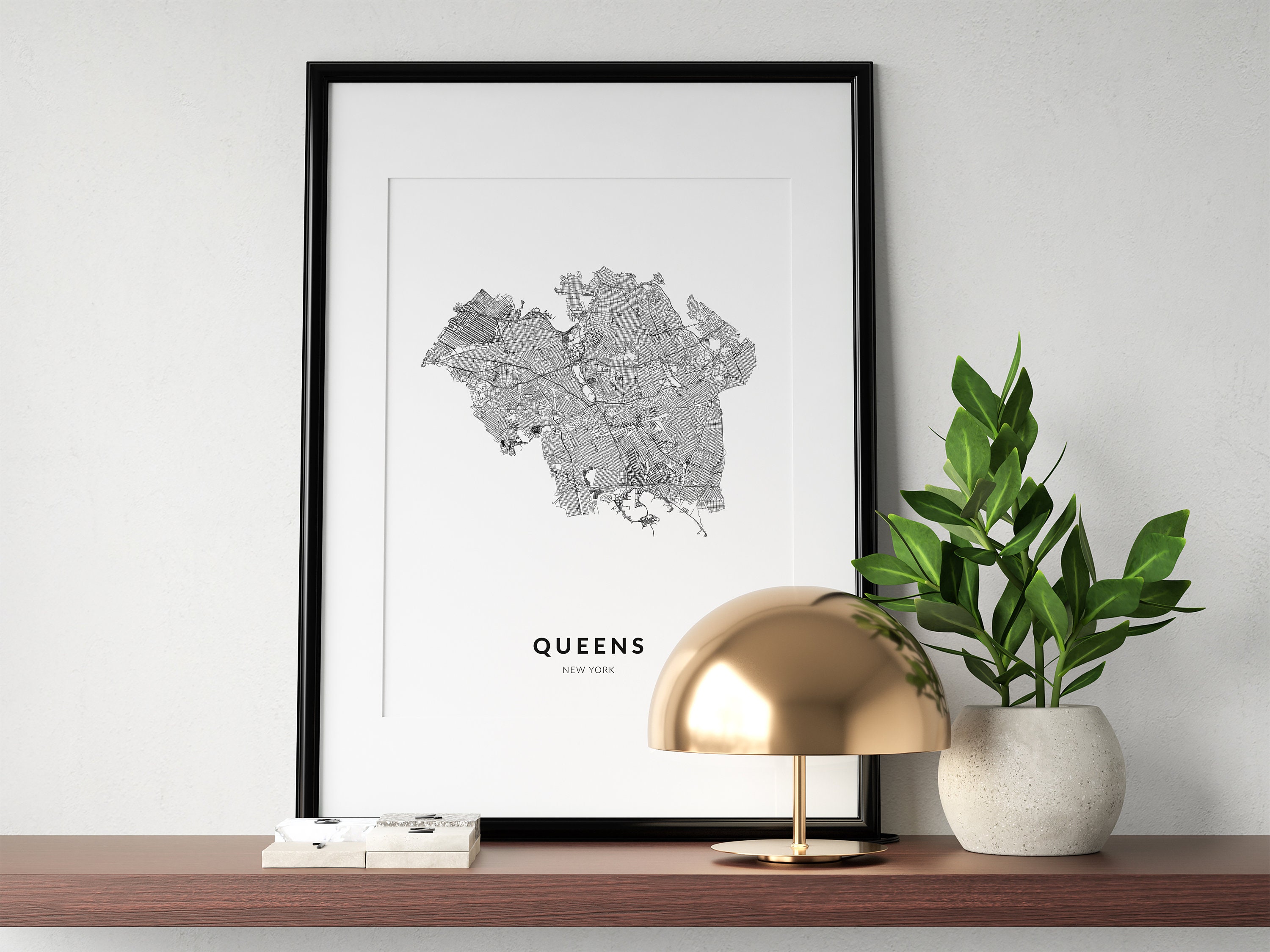 Queens New York Queens Map Queens Wall Art Queens Art - Etsy