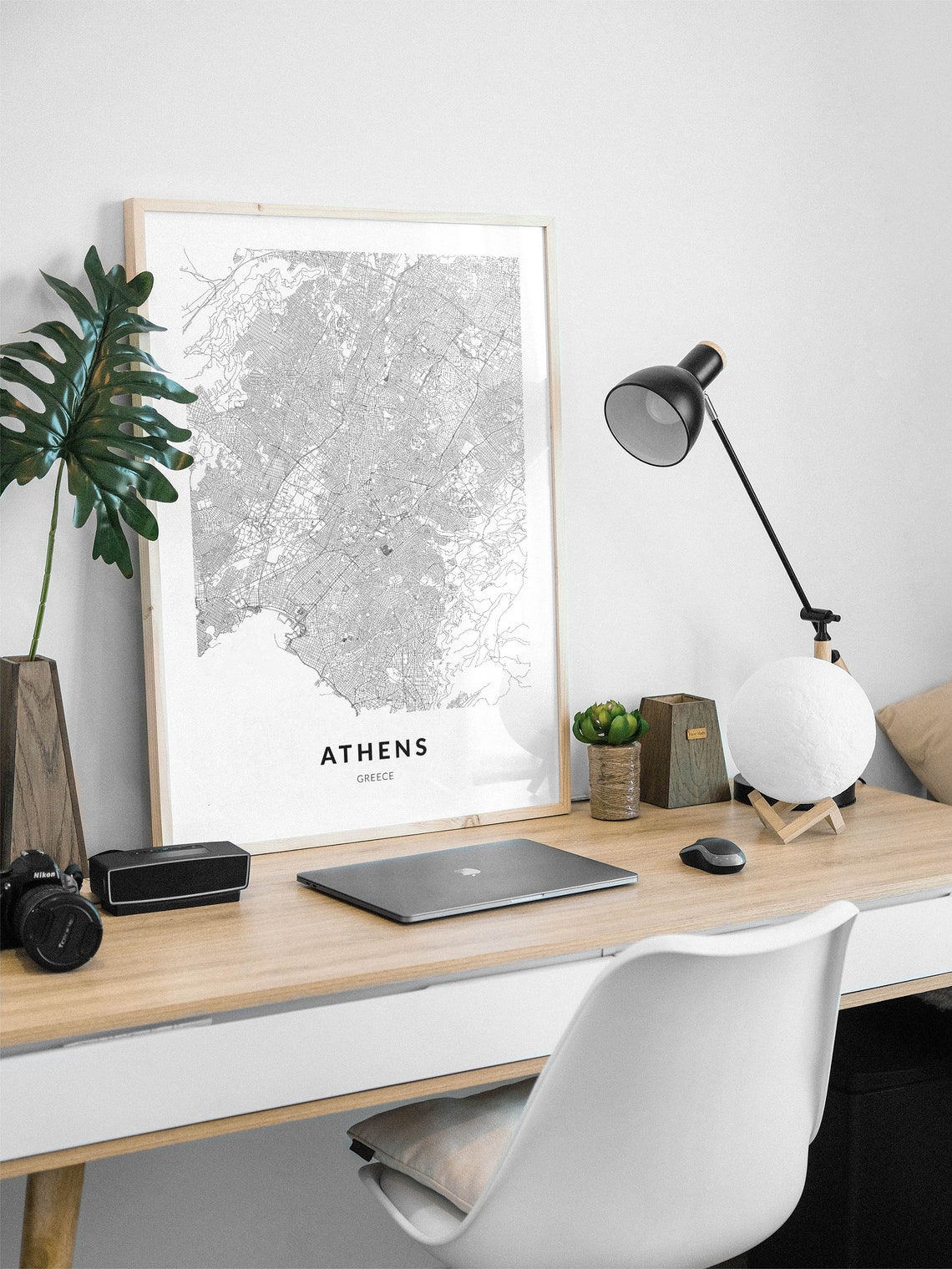 Athens Greece Map Art Print: Cityscape Poster (digital Download) - Etsy