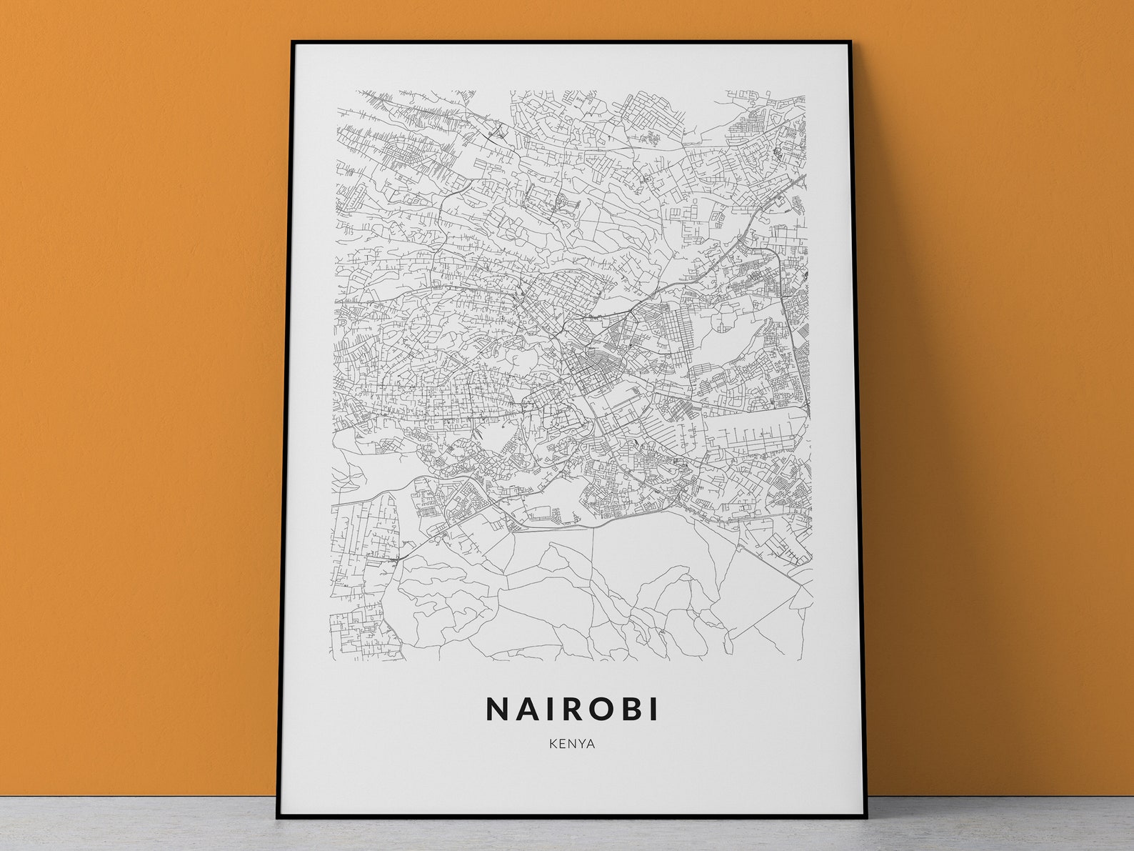 Nairobi Map, Nairobi Print, Nairobi Poster, Nairobi Kenya, Nairobi Art ...