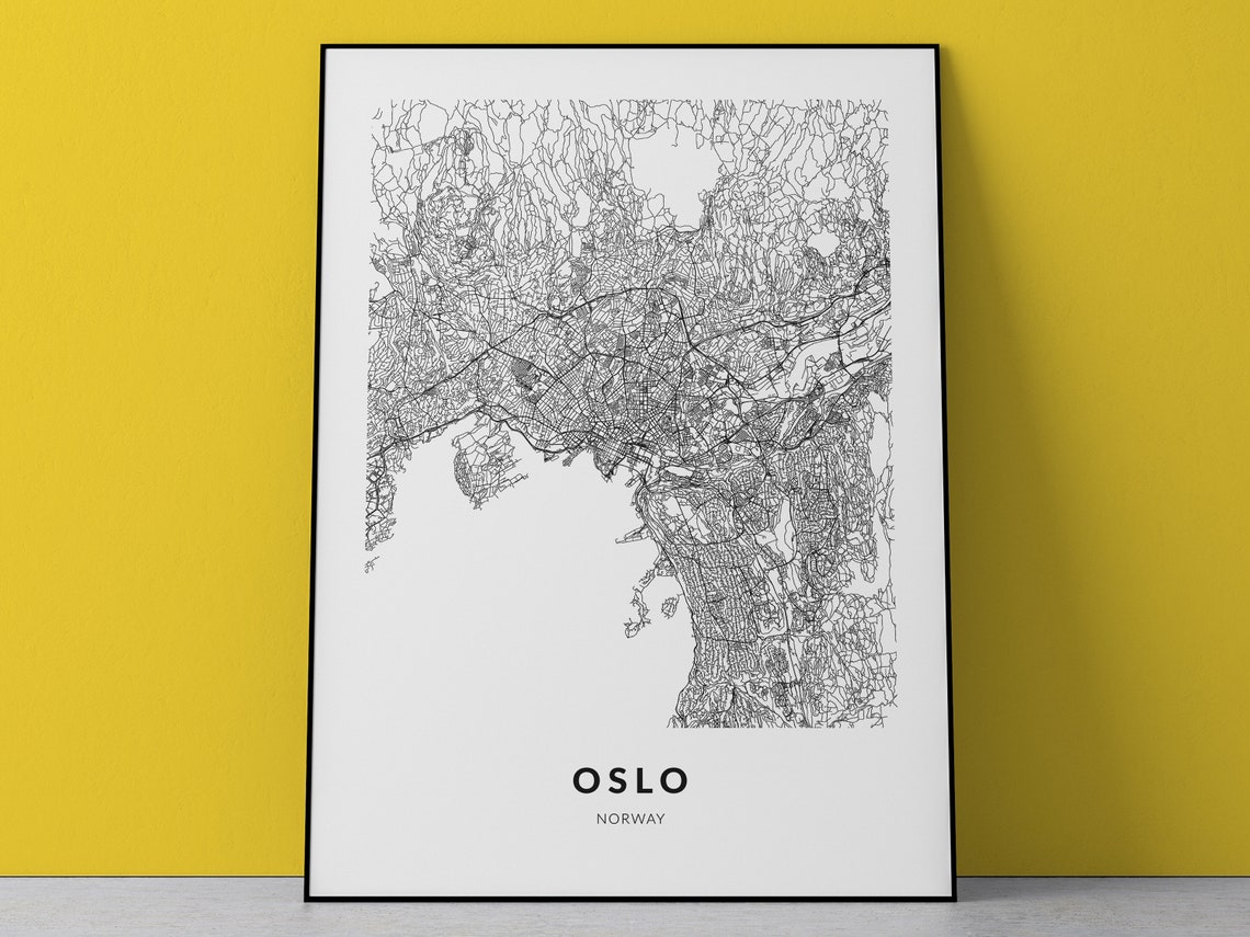 Oslo Norway Oslo Map Oslo Print Oslo Wall Art Oslo Art - Etsy