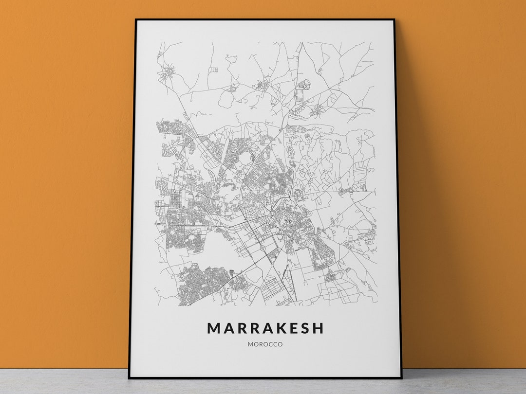 Marrakesh Map, Marrakesh Print, Marrakesh Poster, Marrakesh Morocco ...