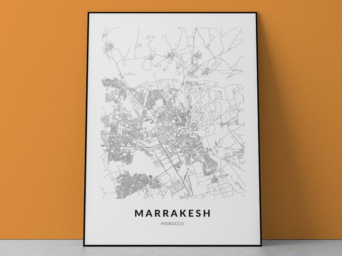 Marrakesh Map Marrakesh Print Marrakesh Poster Marrakesh | Etsy
