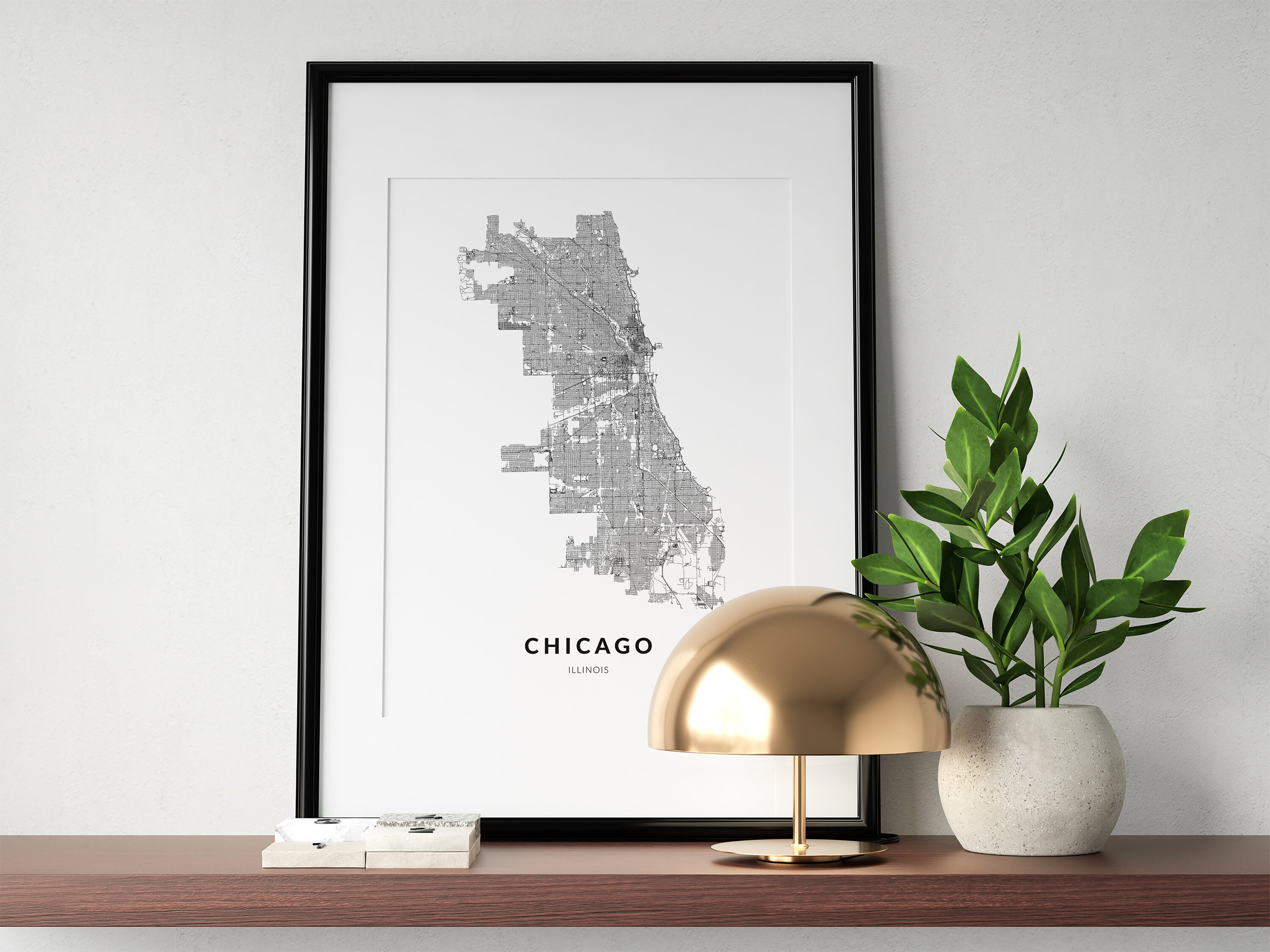Chicago Map Chicago Print Chicago Poster Chicago Illinois - Etsy