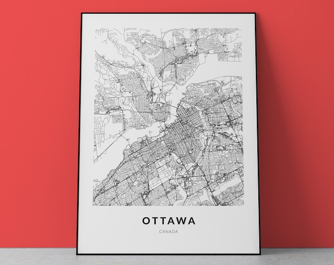 Ottawa Illustrated Map Ottawa Wall Art - Etsy Canada