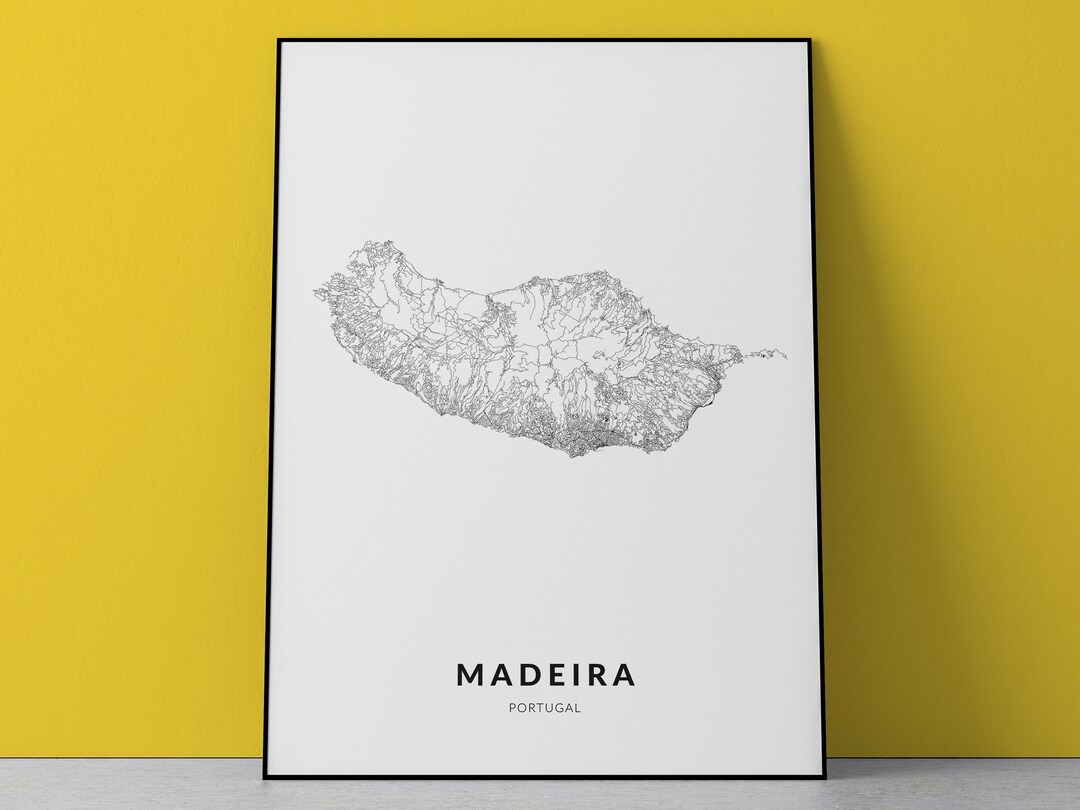 Madeira Map, Madeira Print, Madeira Portugal, City Map Print, Madeira ...