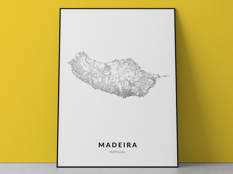 Madeira Map, Madeira Print, Madeira Portugal, City Map Print, Madeira ...