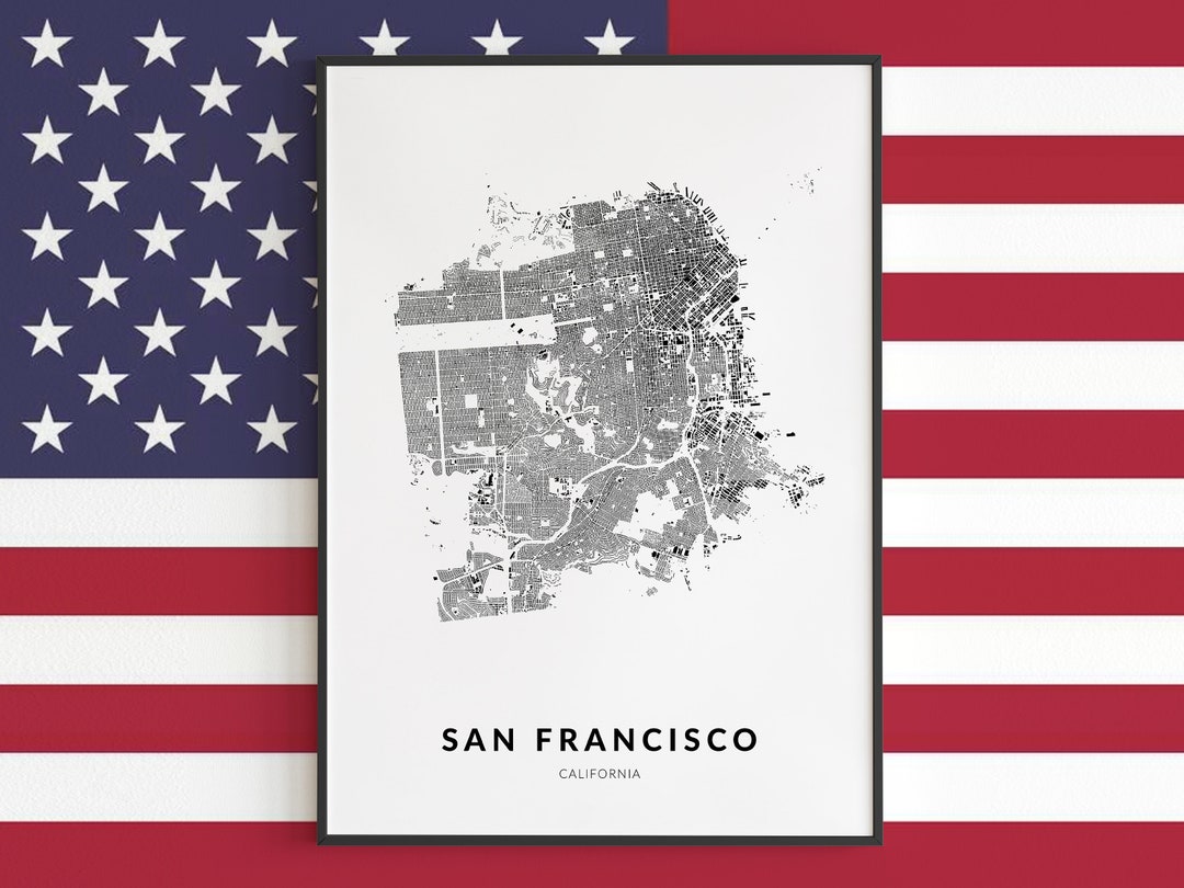 San Francisco Buildings Map Art Print (digital Download) - Etsy