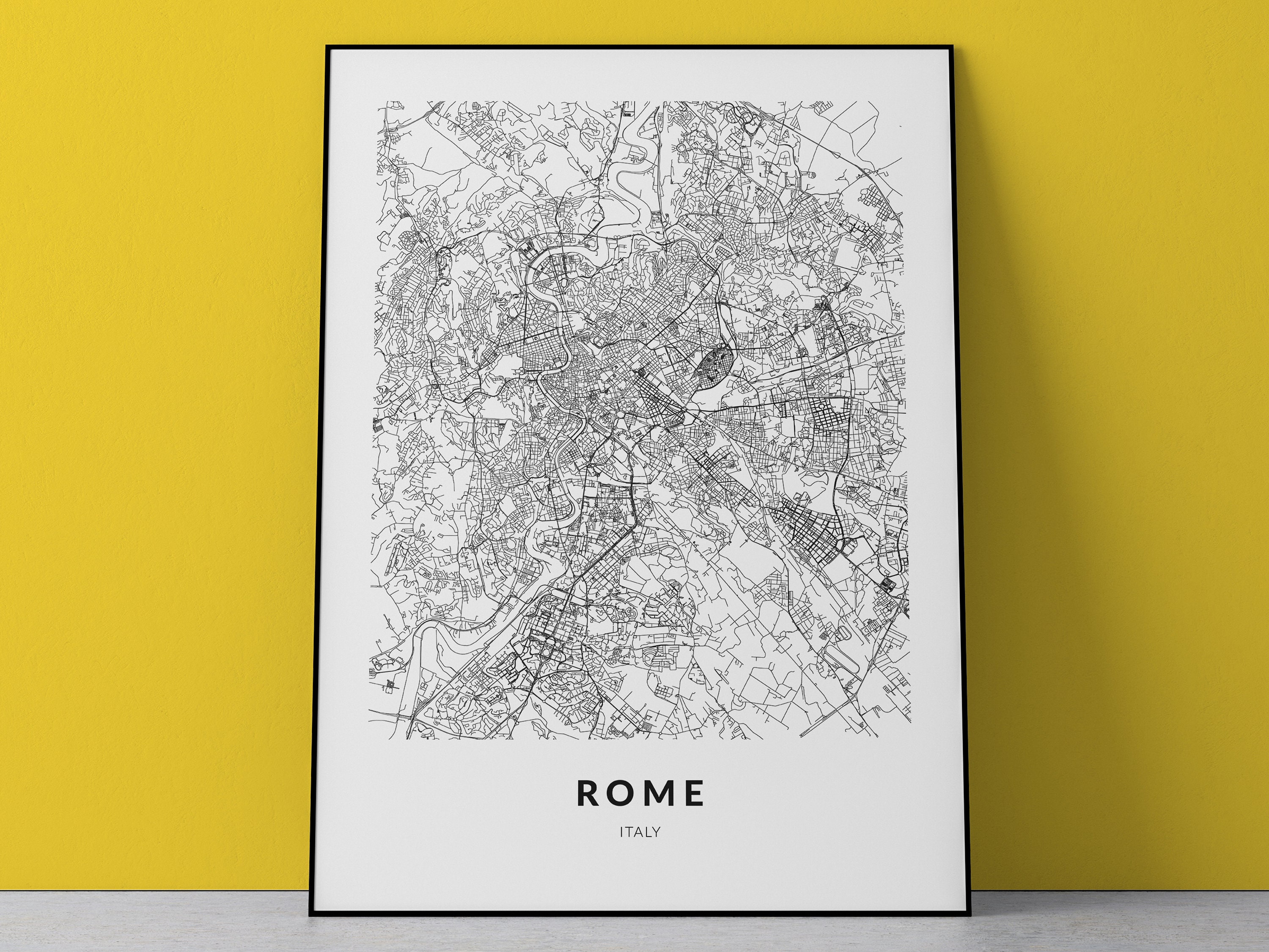 Rome Map Print Rome Italy Rome Poster Rome Print Rome Art - Etsy