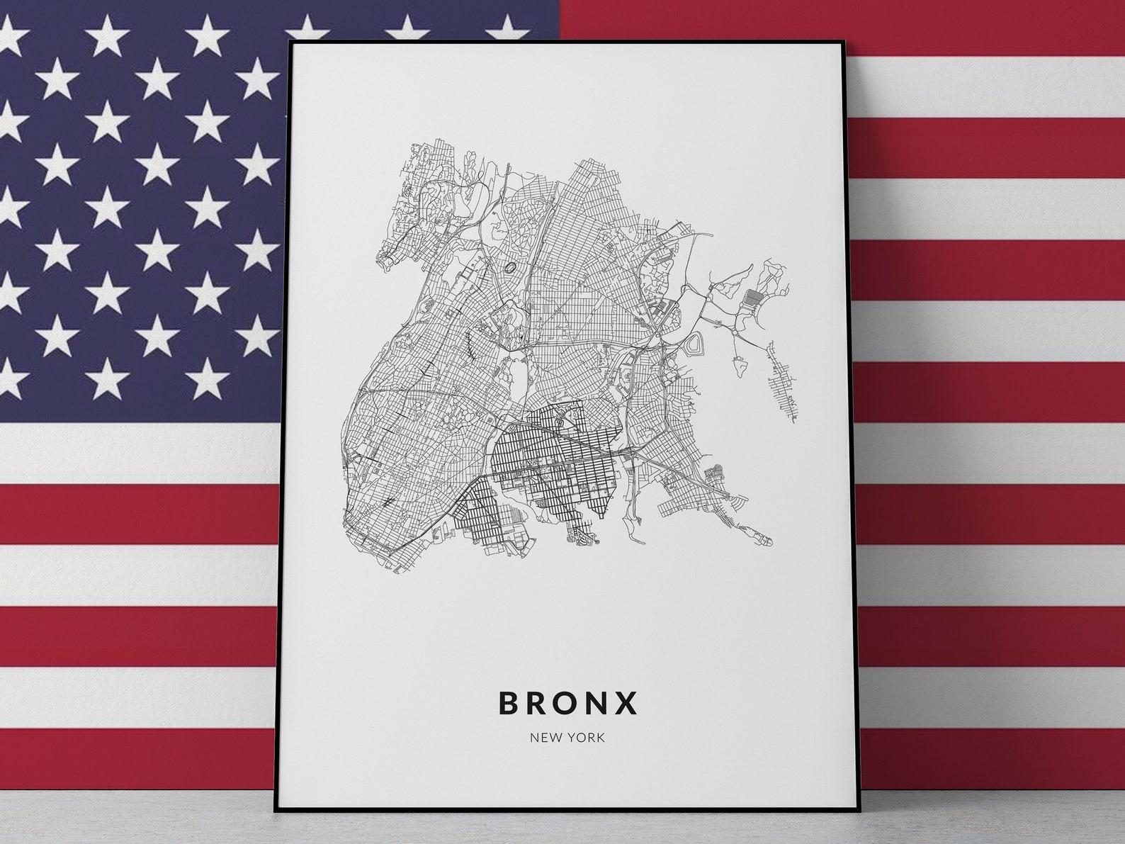 Bronx, New York, Bronx Map, Bronx Wall Art, Bronx Art, Bronx Poster ...