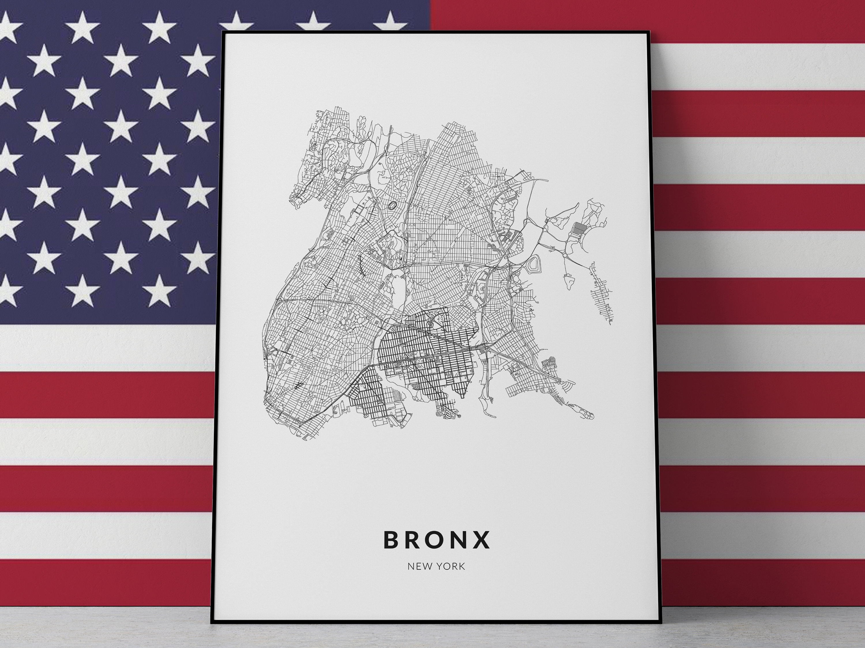 Bronx, New York, Bronx Map, Bronx Wall Art, Bronx Art, Bronx Poster ...