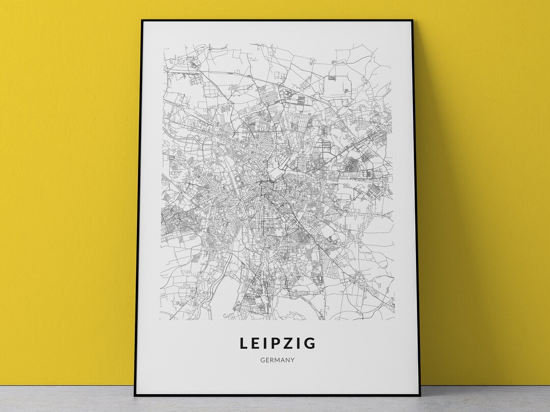 Leipzig, Germany, Leipzig Map, Leipzig Print, Leipzig Wall Art, Leipzig ...
