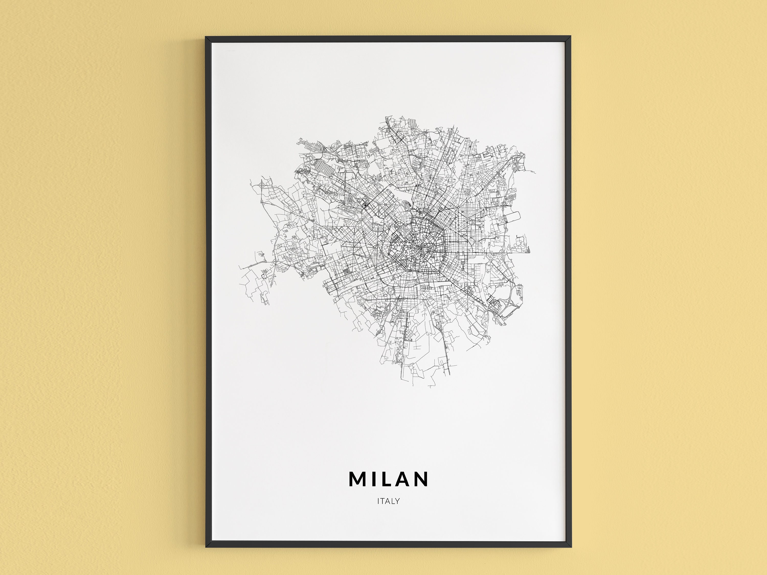 Milan Map Print Milan City Milan Map Poster Fashion Wall - Etsy