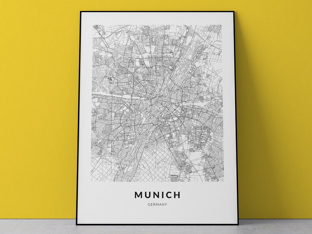 Munich Map, Munich Poster, Munich Print, Germany Map, Germany Poster ...