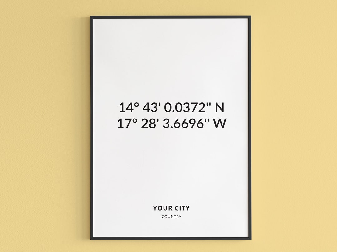 Coordinates Poster Print, Personalized Coordinates Poster, Custom ...